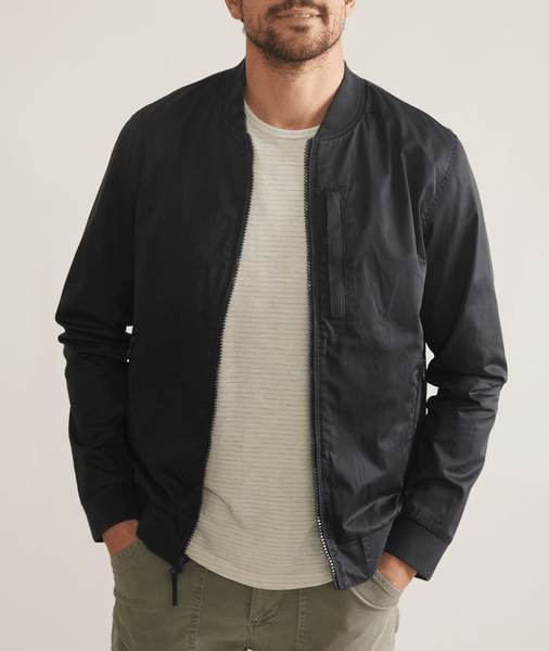Marine Layer - Men's Rossland Wax Canvas Bomber Jacket – Threadfellows