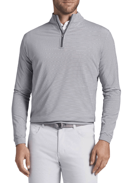 Peter Millar - Men's Perth Mini-Stripe Stretch Loop Terry Quarter-Zip ...